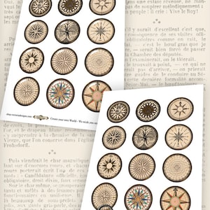 Compass Circles 2 Inch Printable With Without Glass Paper Crafting ...