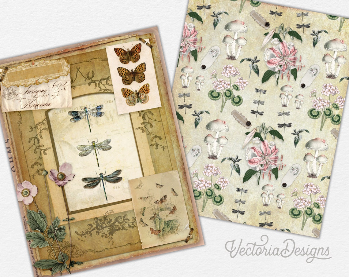 Botanical Paper Pack Scrapbook Paper Decorative Paper - Etsy