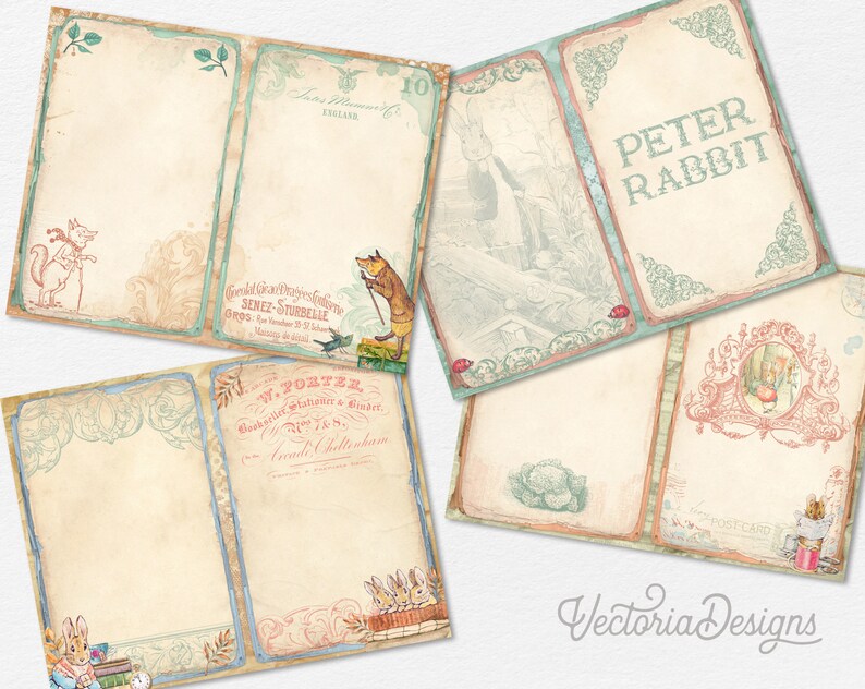 Peter Rabbit's Friends, Digital Journaling, Vintage Paper ...