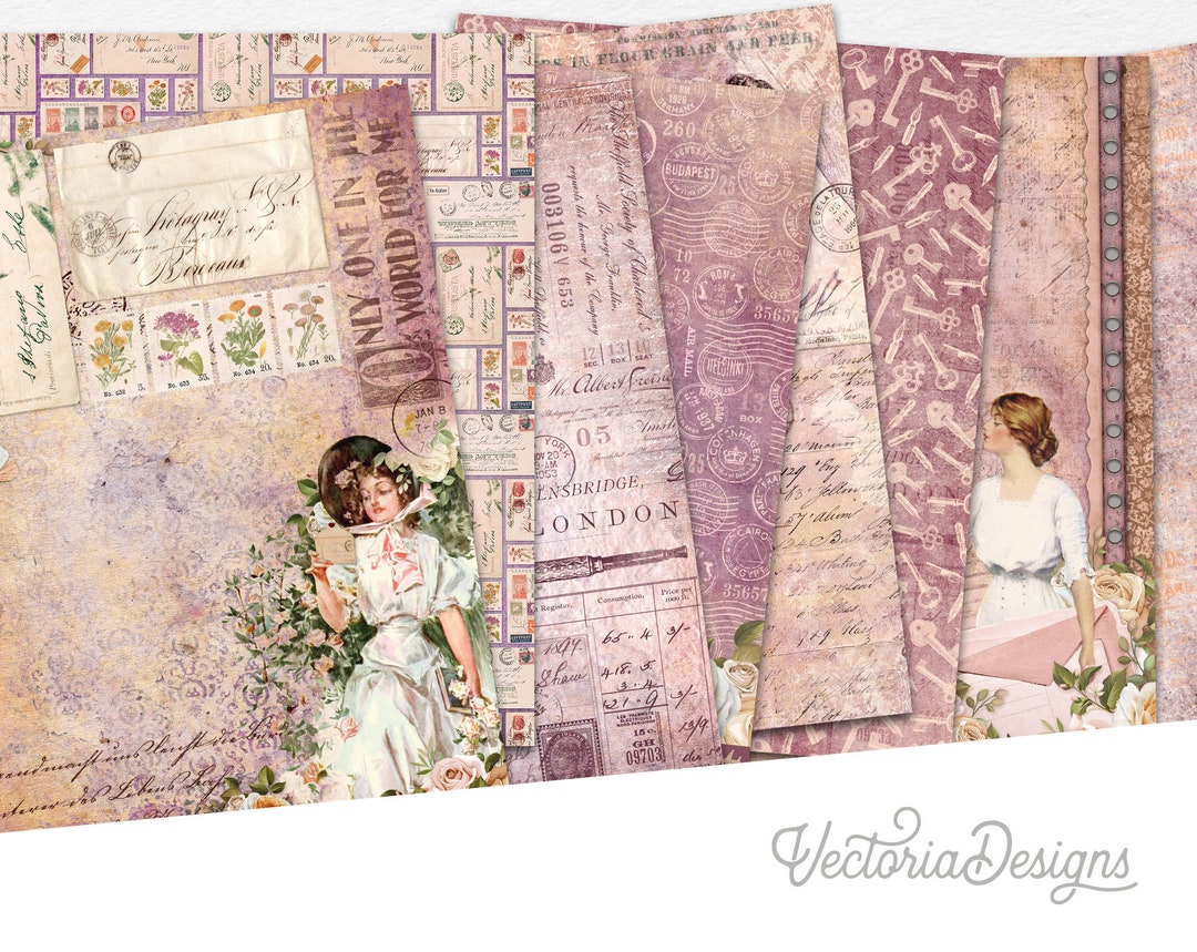 Love Letters Paper Pack Mail Paper Pack Shabby Paper Printable Paper ...