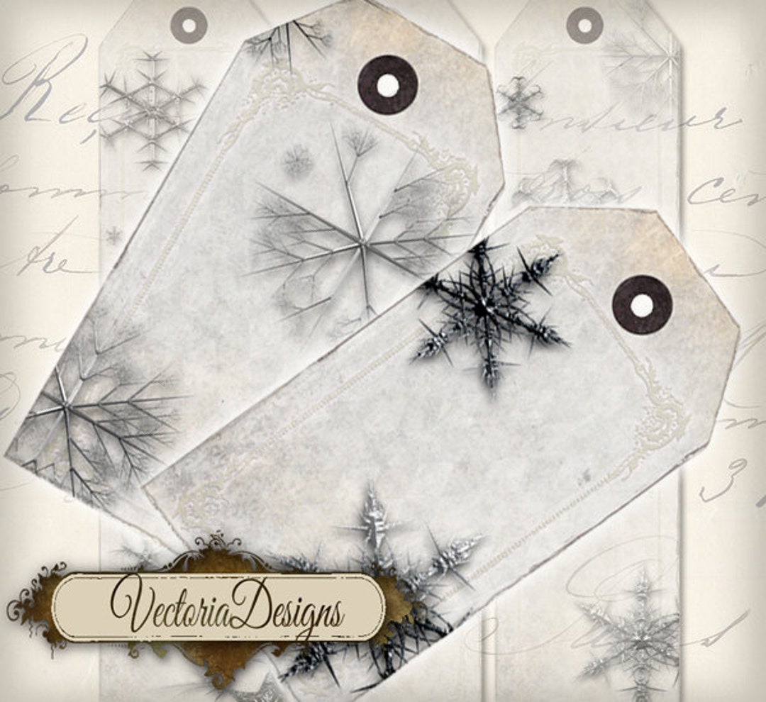 Christmas Tags Printable, Snowflake Tags, Christmas Art, Snowflake ...