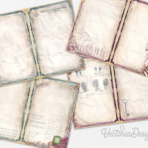 Mysterious Books Junk Journal Kit, Printable Embellishments, Reading ...