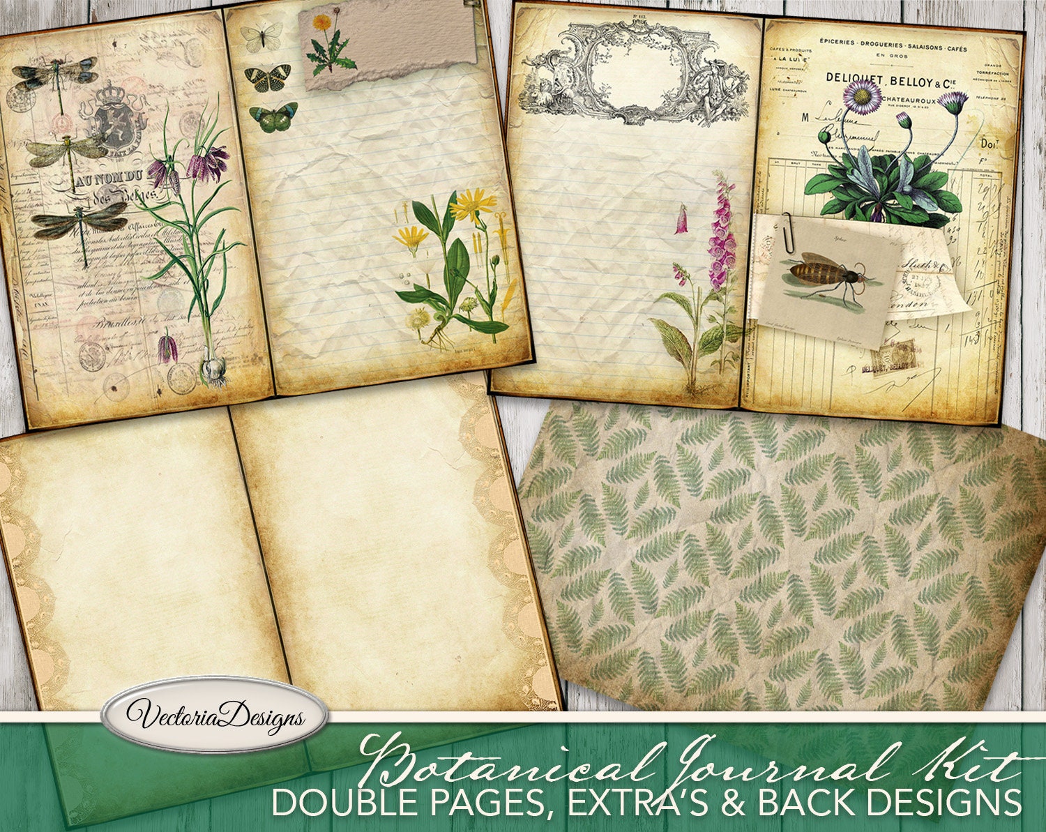 Botanical Junk Journal Kit, Printable Journal Kit, DIY Kit, Herbs ...