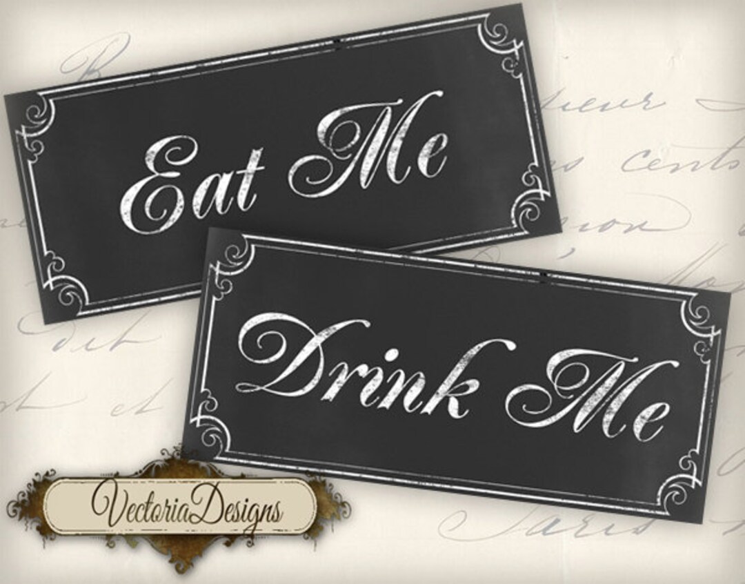 Drink Me Chalkboard Labels Eat Me Chalkboard Labels Instant Download ...