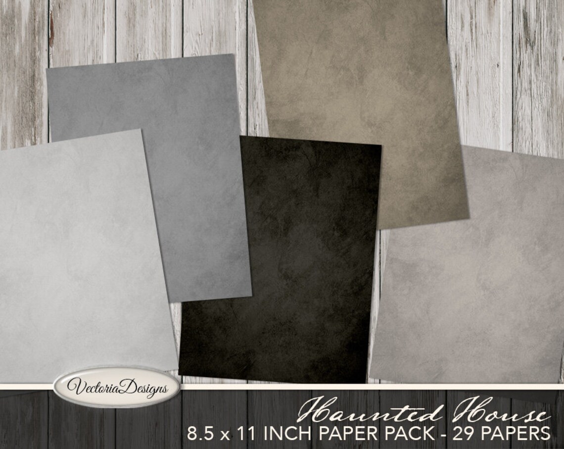 Haunted House Papers Digital Paper Scrapbook Paper Junk - Etsy