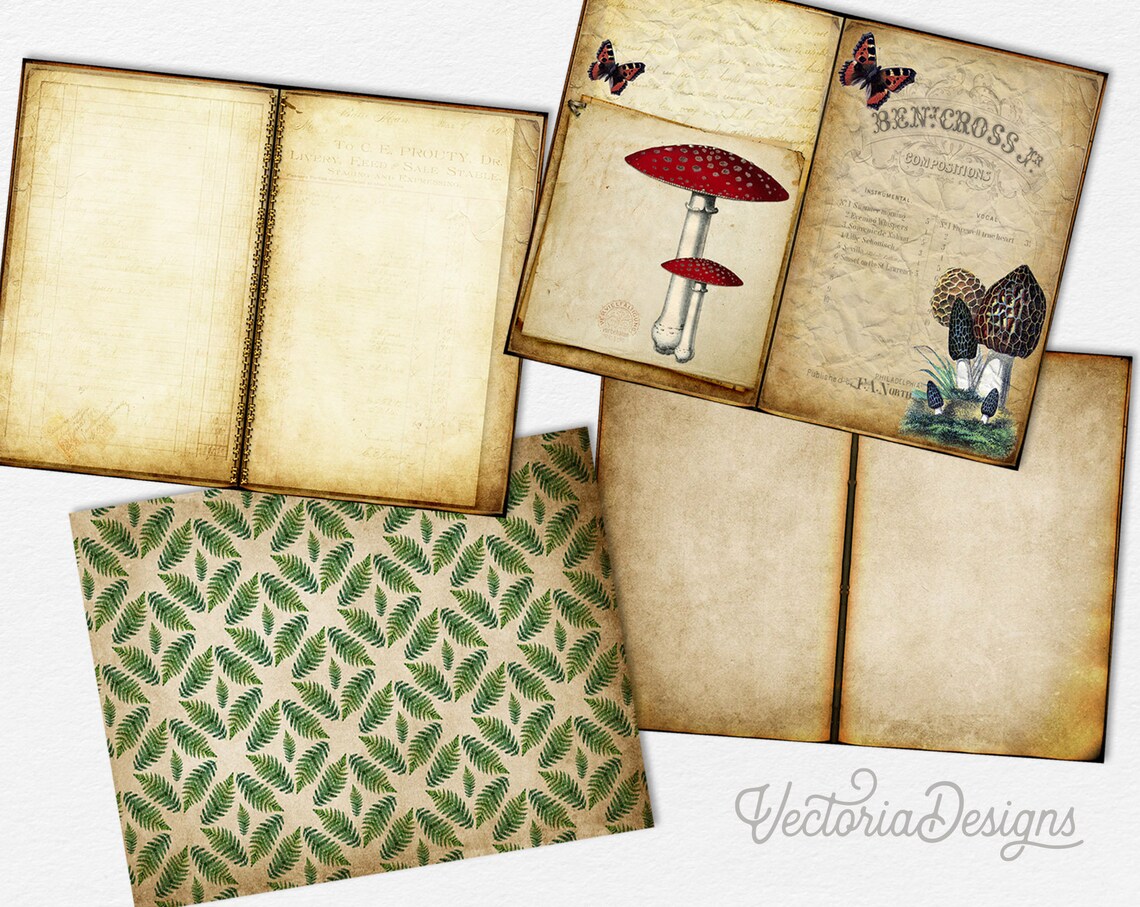 Botanical Junk Journal Kit Printable Journal Kit DIY Kit - Etsy