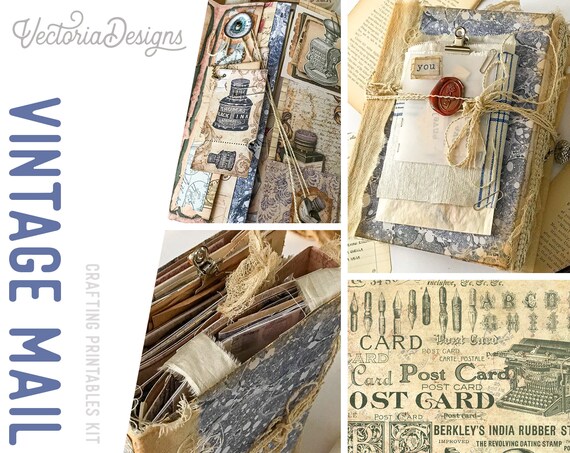 Vintage Mail Crafting Printables Kit Vintage Post Junk - Etsy