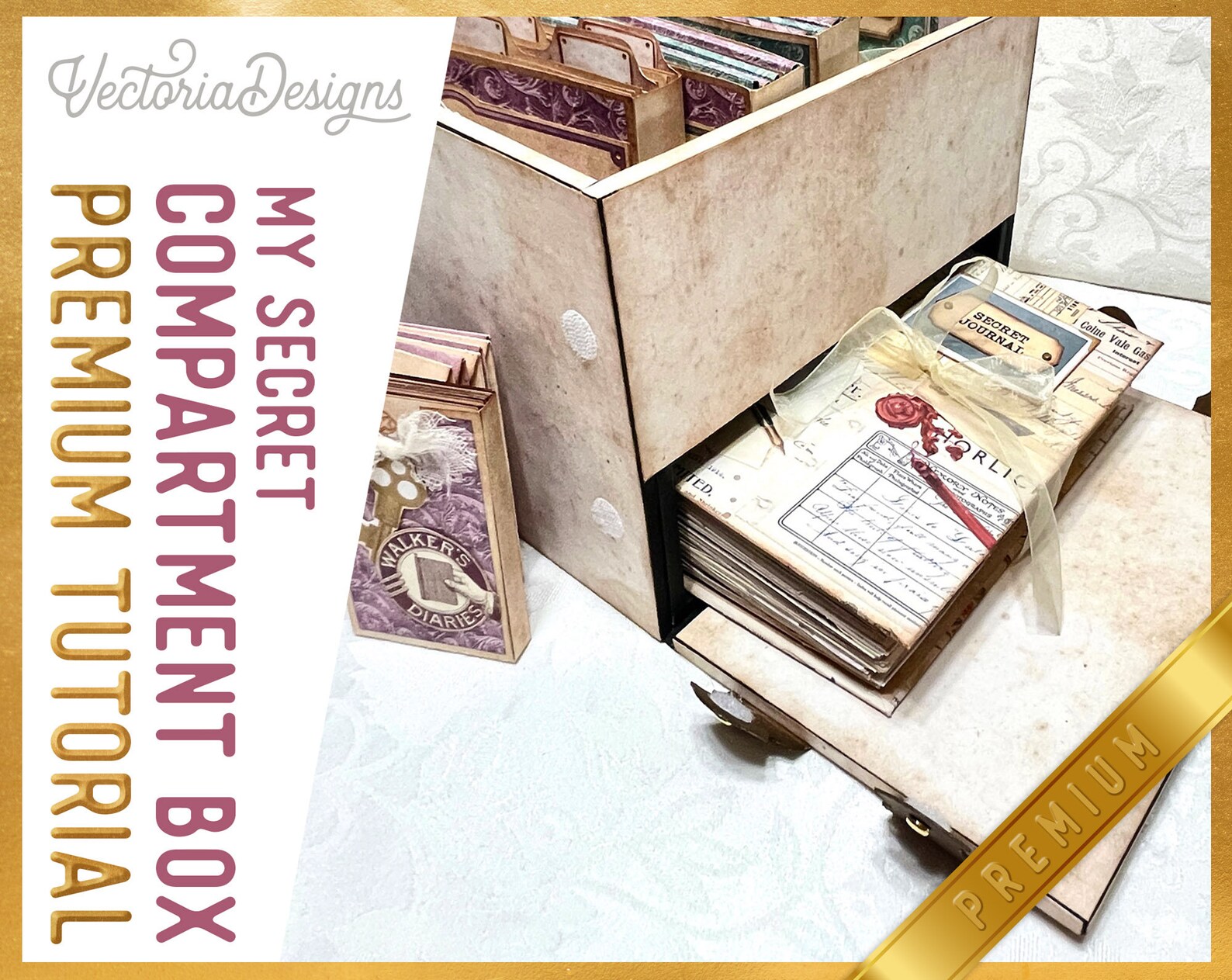 My Secret Compartment Box Crafting Tutorial How to Paper | Etsy