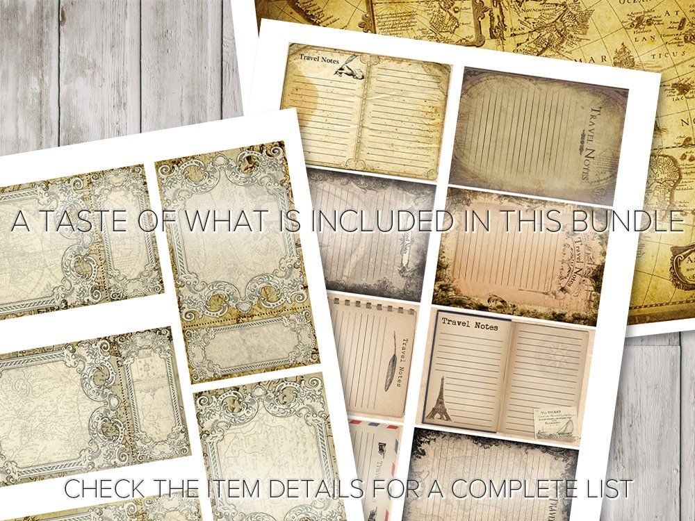 Travel Journal Pack Printable Paper Pack Travel Bundle Junk - Etsy