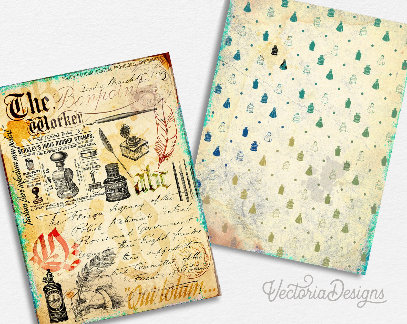 Vintage Writing Paper Pack Decorative Paper Pack Printable | Etsy