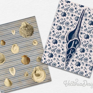 Nautical Paper Pack, Printable Paper Pack, Digital Sea Paper, Instant ...