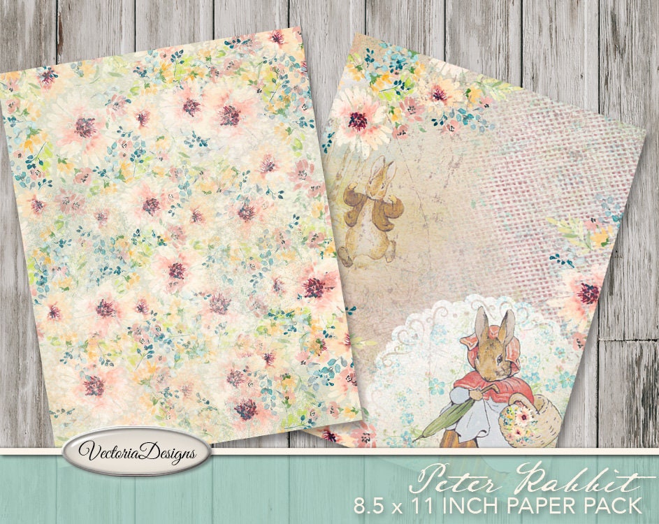 Peter Rabbit Paper Pack, Beatrix Potter, Digital Paper, Printable Paper ...