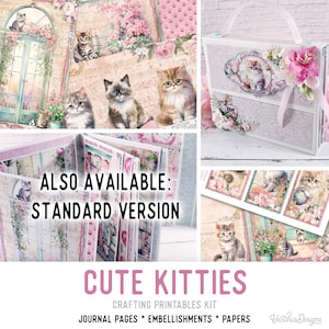 Cute Kitties Junk Journal Kit MINI, Cats Crafting Printables Kit ...