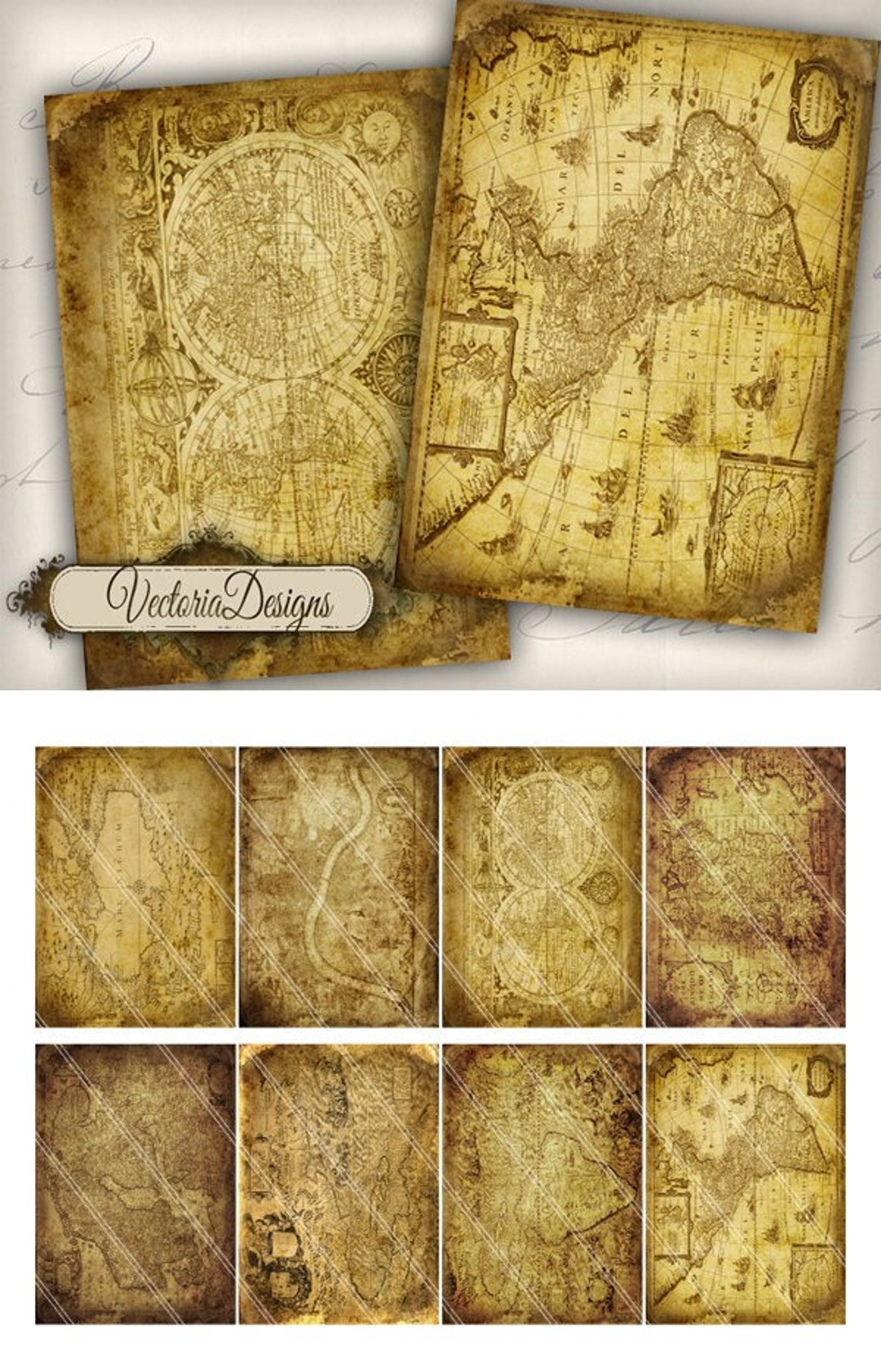 Old Maps ATC Vintage Images Digital Background Instant Download ...
