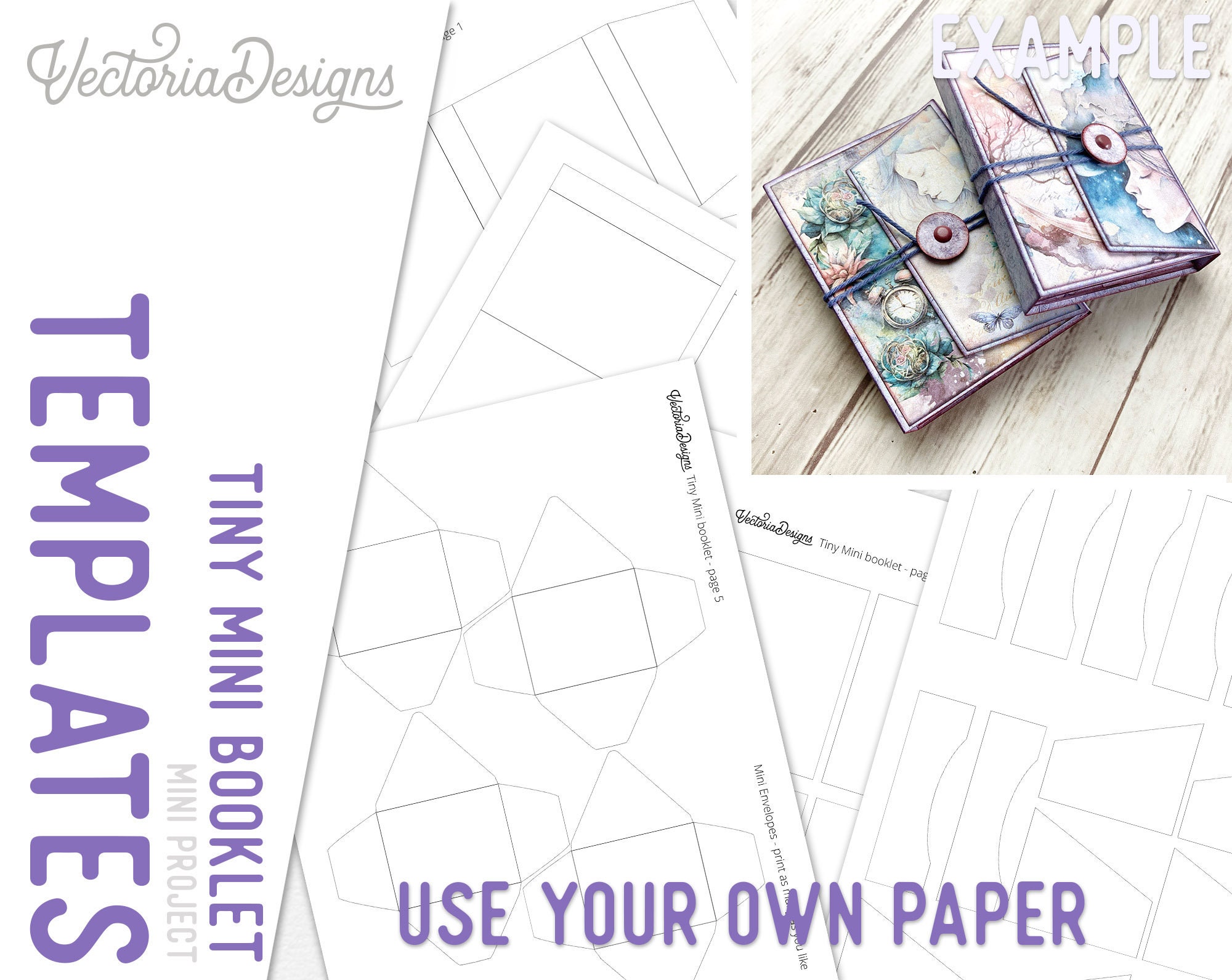Tiny Mini Booklet Templates Mini Booklet Craft Kit Mini Project Junk ...