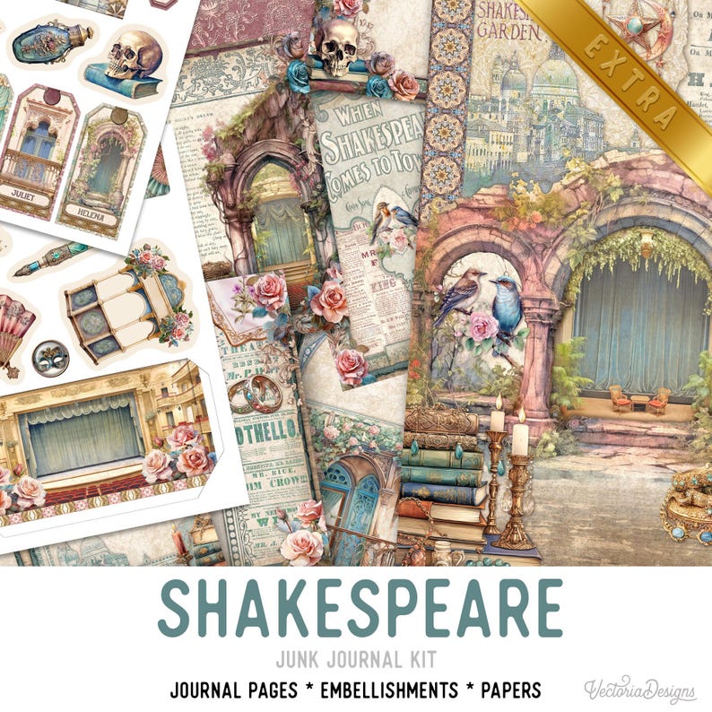 Vintage Theatre Junk Journal Kit DELUXE, Theatre Crafting Printables ...