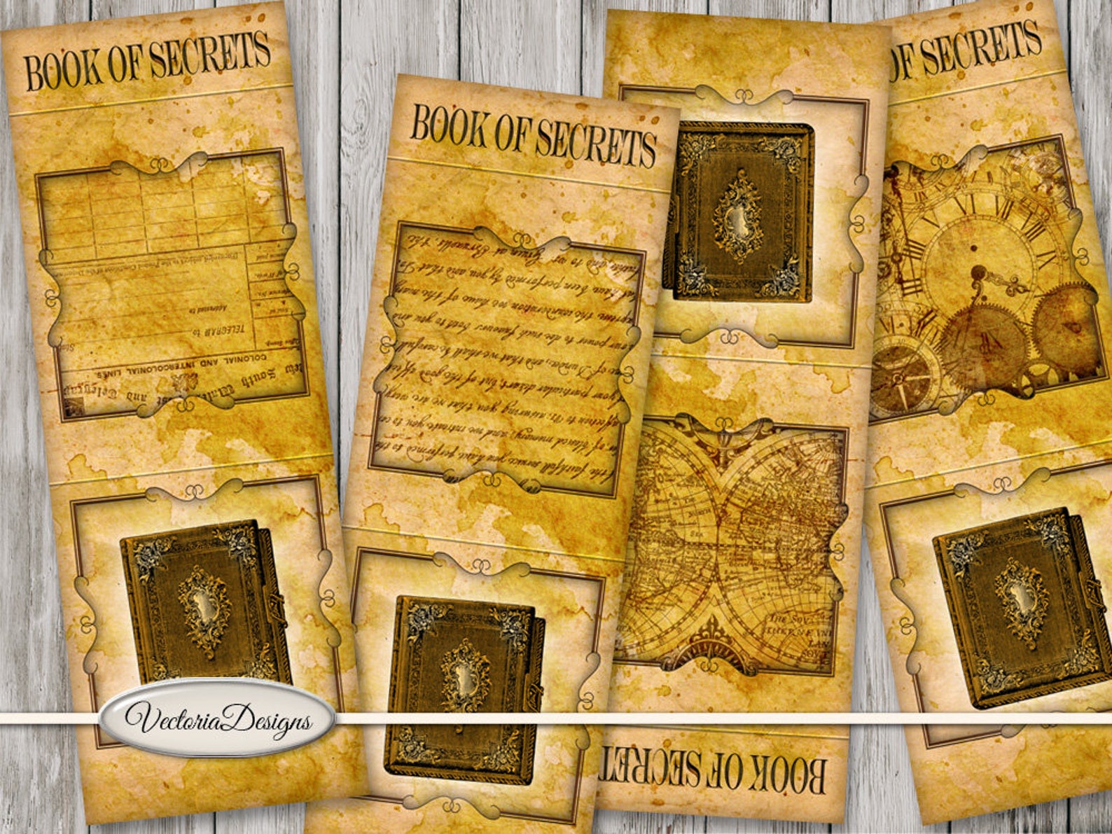 Book of Secrets Matchbook Notebook Cover DIY Printable Paper - Etsy