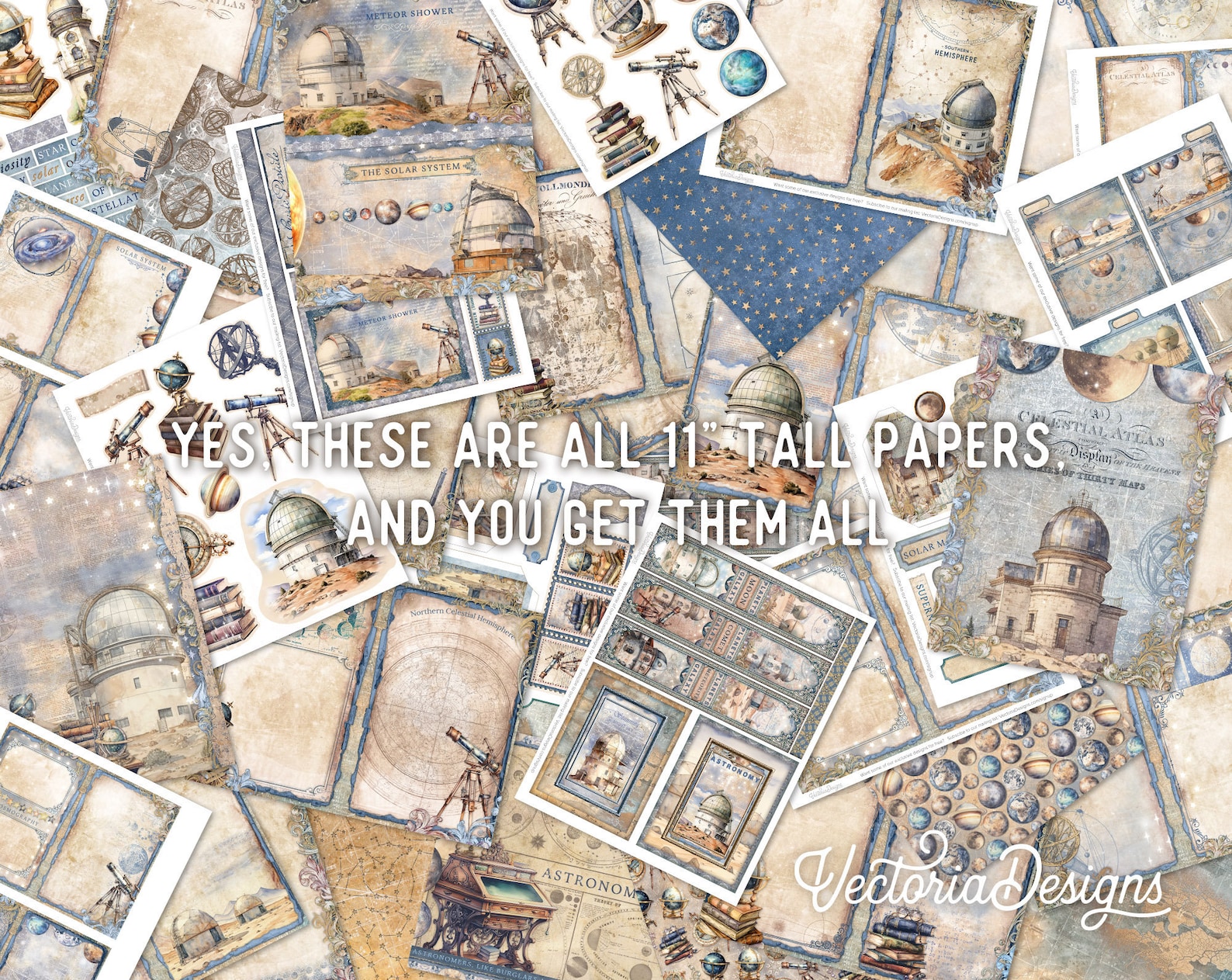 Astronomy Junk Journal Kit DELUXE, Astronomy Crafting Printables Kit ...