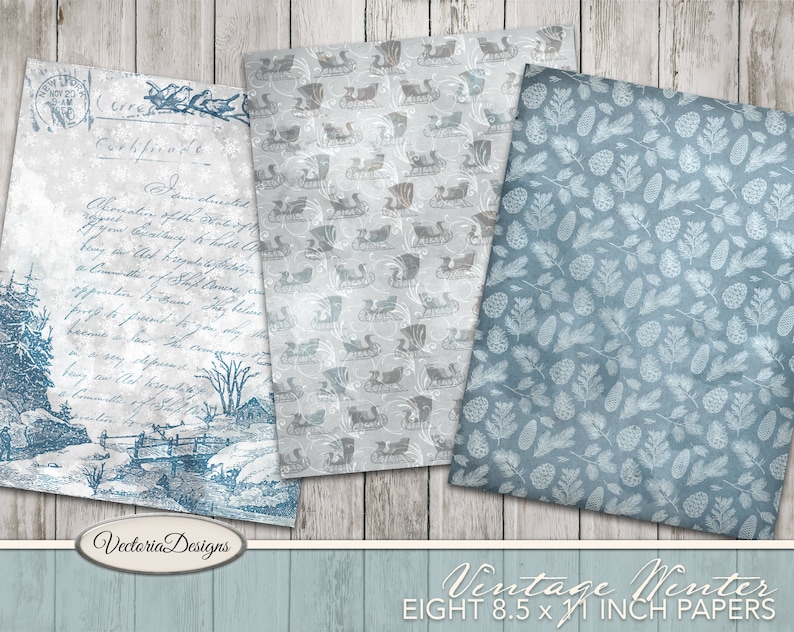 Printable Winter Digital Paper Printable Paper Pack - Etsy