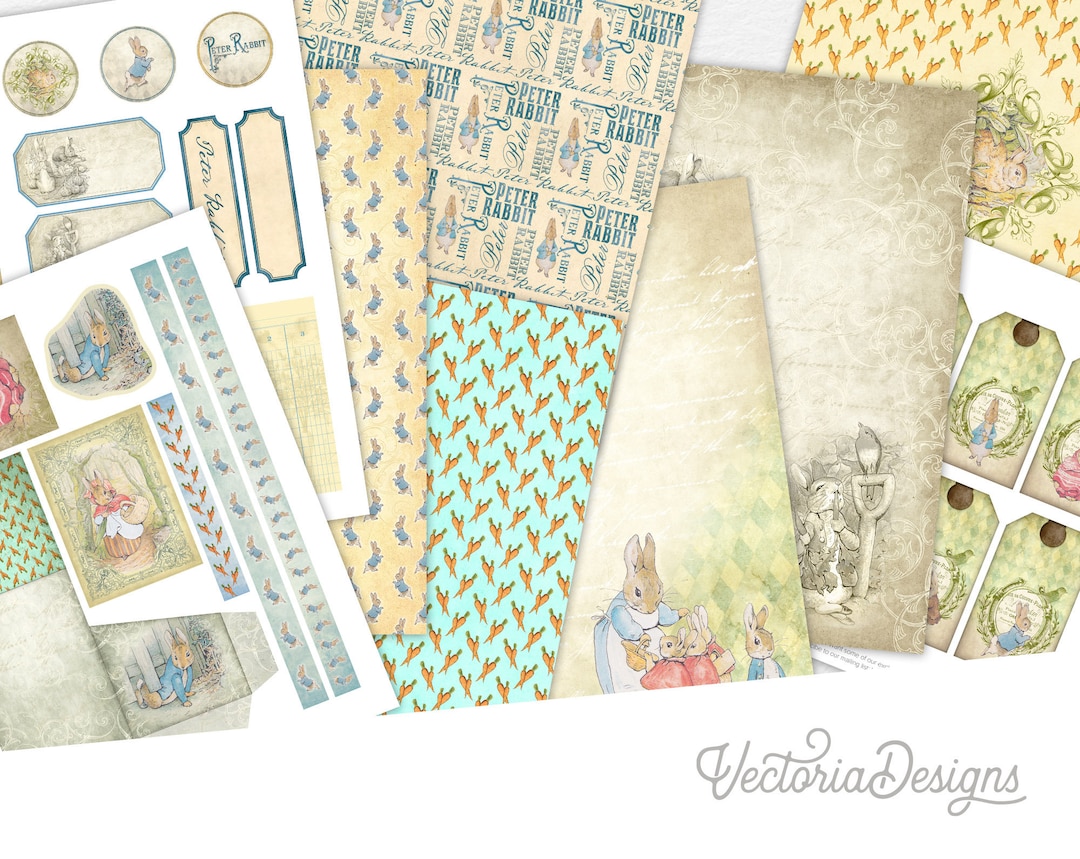 Peter Rabbit Kit, Digital Paper Kit, Junk Journal Kit, Digital Download ...