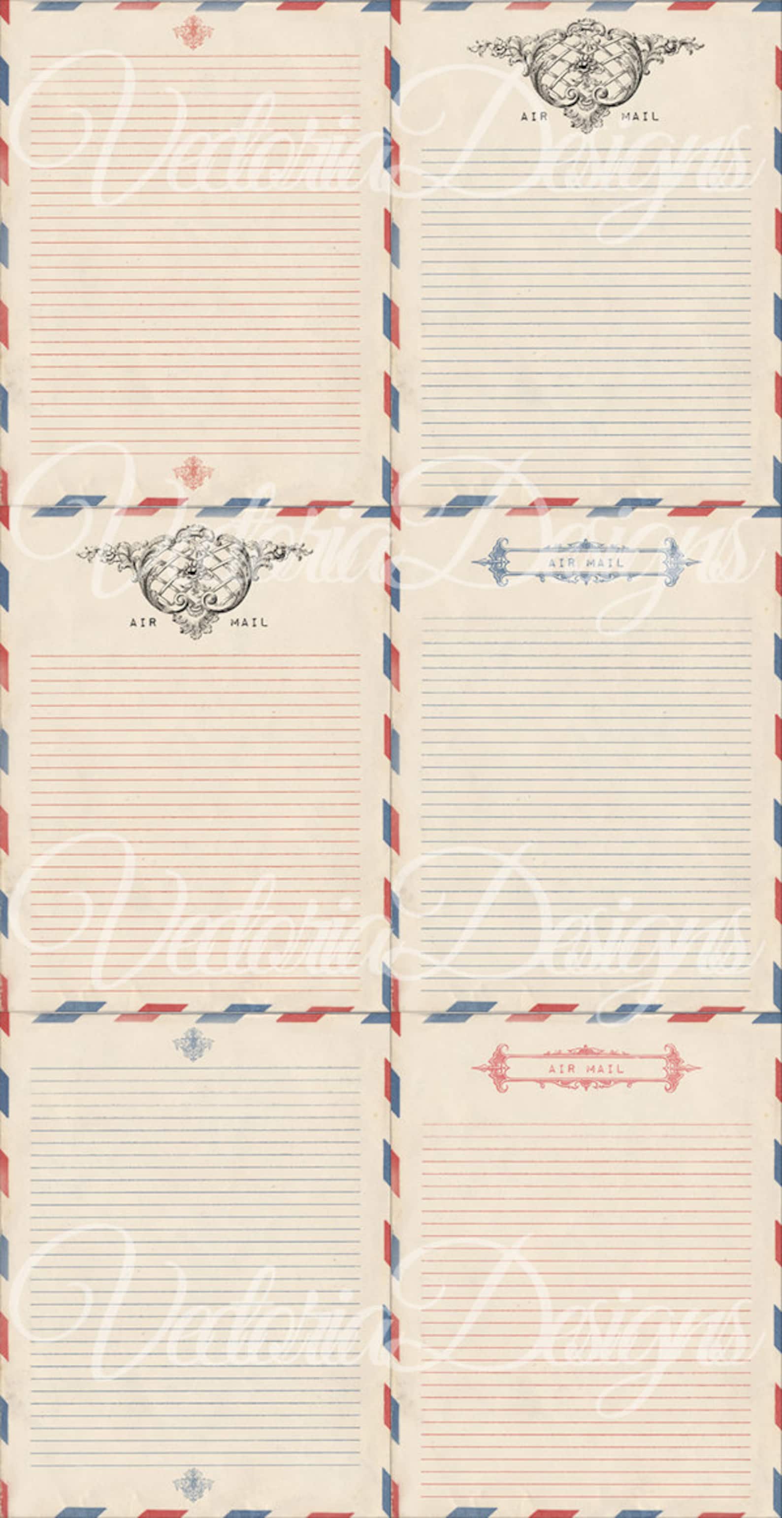 Air Mail Paper Pack Digital Paper Pack Printable Paper Pack | Etsy