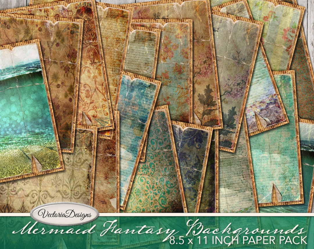 Mermaid Paper Pack, Fantasy Paper Pack, Printable Paper Pack, Junk ...