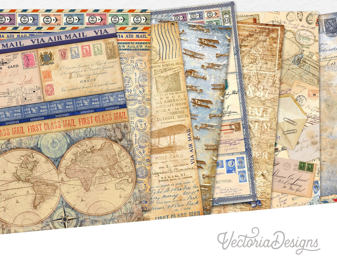 Travels Paper Pack Mail Paper Pack World Letters Paper Printable Paper ...