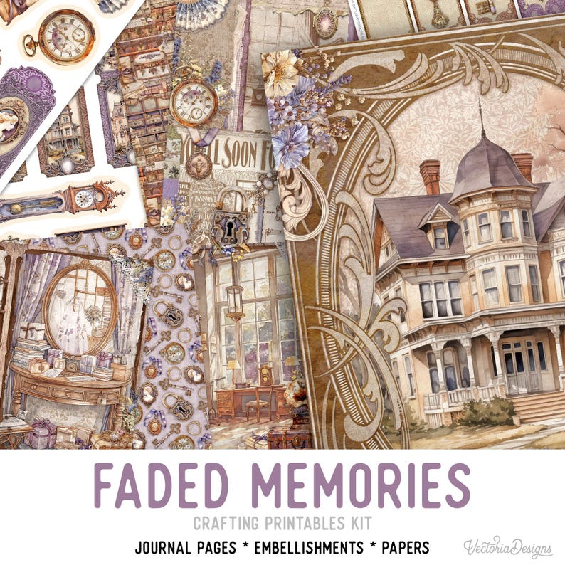 Printable "faded Memories" Junk Journal Kit (standard) - 003674 - Etsy