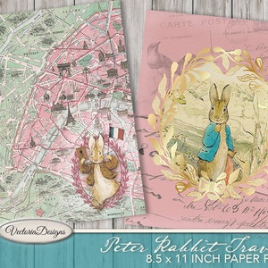Peter Rabbit Travel Paper Pack, Digital Paper Pack, Beatrix Potter ...