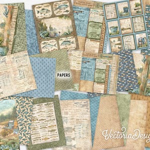 Fishing Junk Journal Kit, Fishing Journal Crafting Printables Kit ...