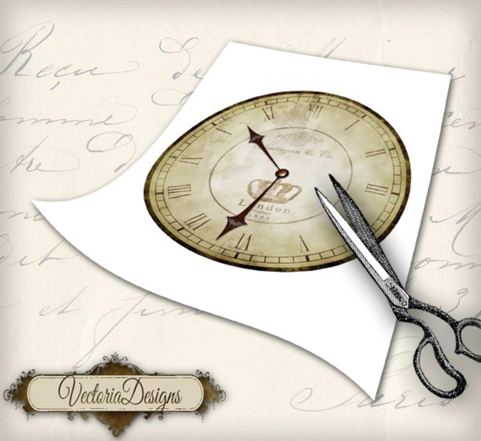 Printable Clocks Vintage Clock Images Clock Hands Printable ...