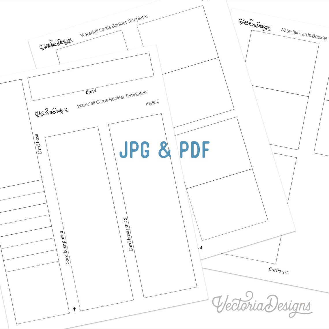 Waterfall Cards Booklet Template Journal Envelope Craft Quick Project ...