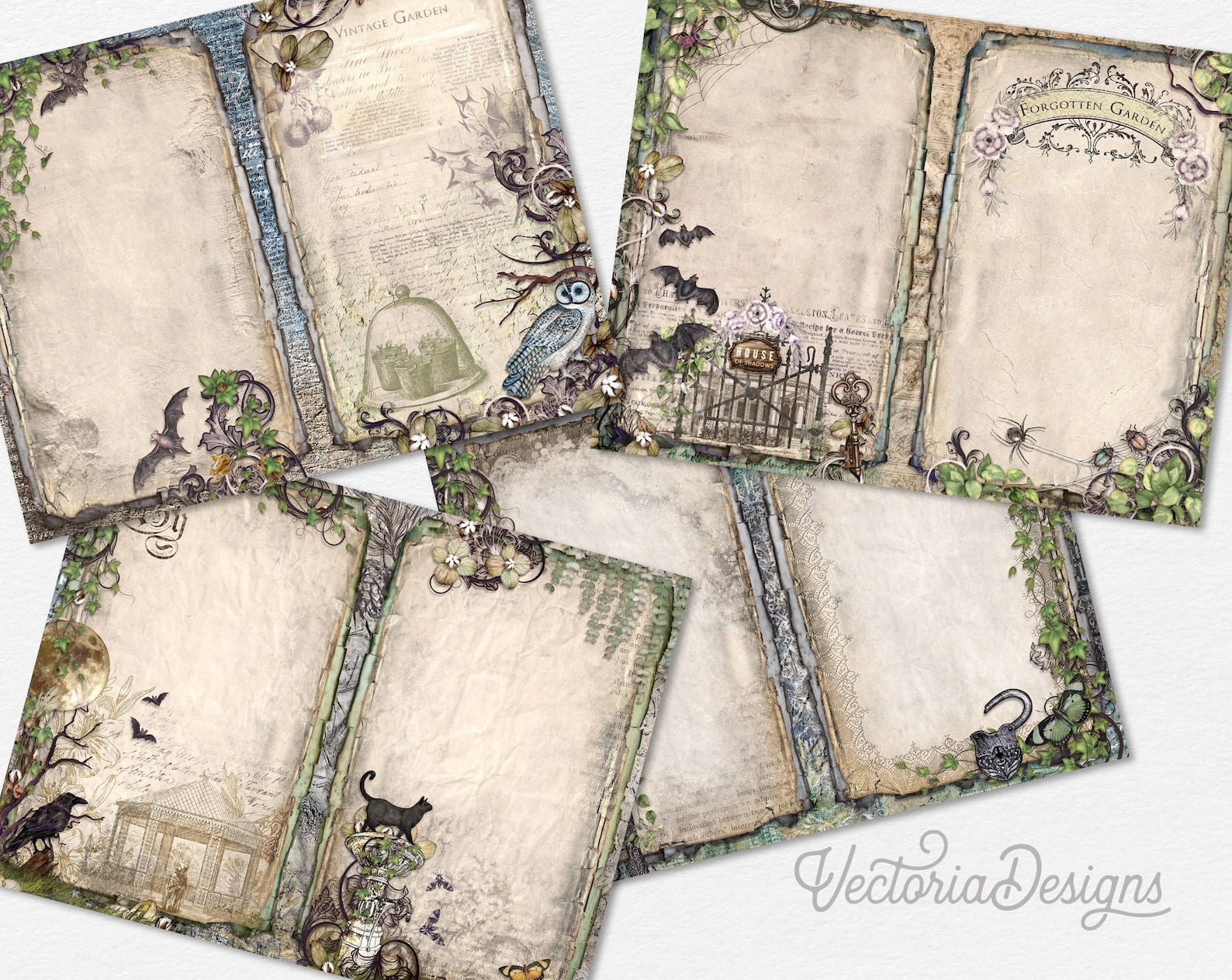 Forgotten Garden Junk Journal Kit, Halloween Junk Journal Kit ...