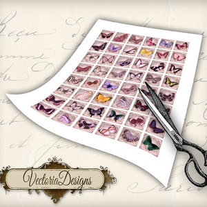 Butterfly Images 1 Inch Square Printable Crafting Inchies Instant ...