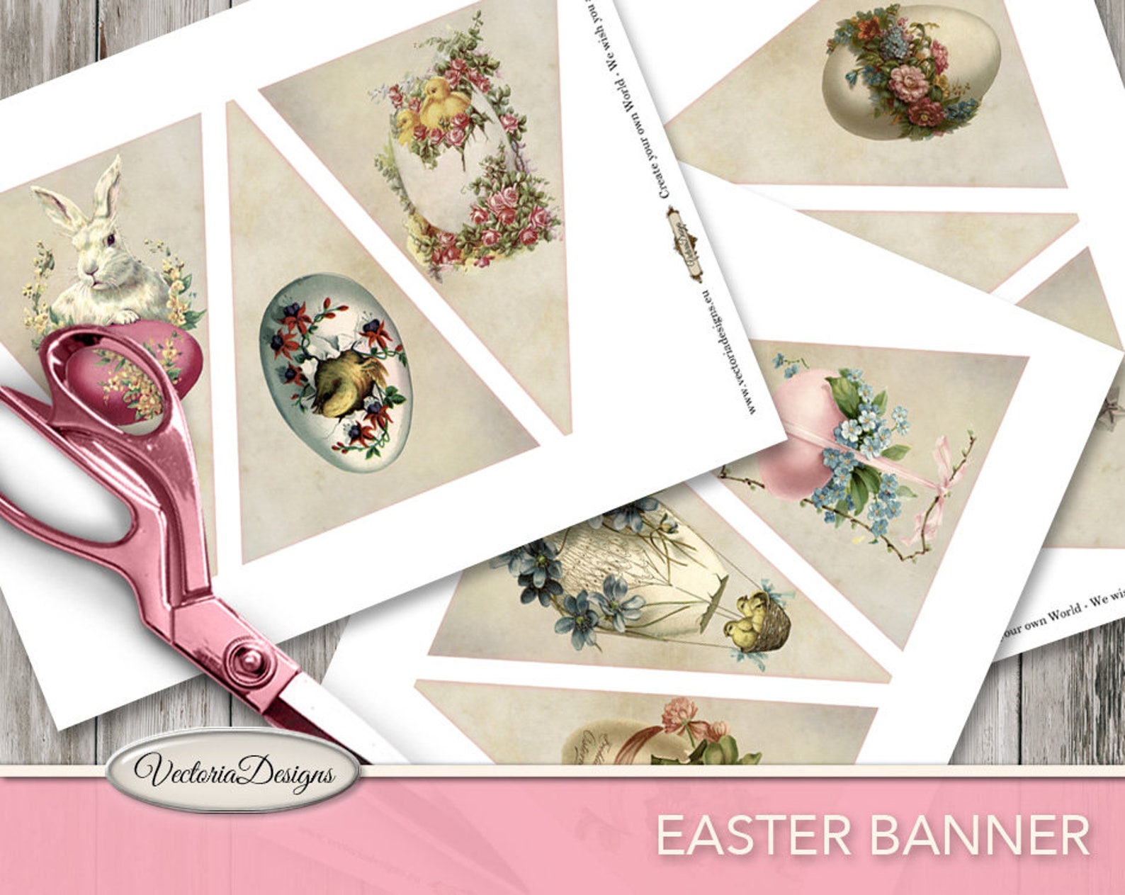 Printable Easter Banner Bunting Easter Decoration Easter | Etsy