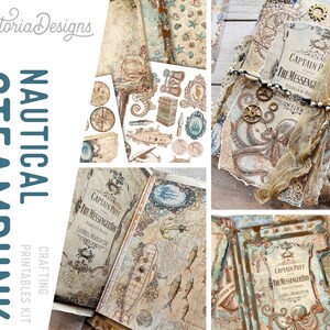 Nautical Steampunk Crafting Printables Kit Nautical Junk Journal ...