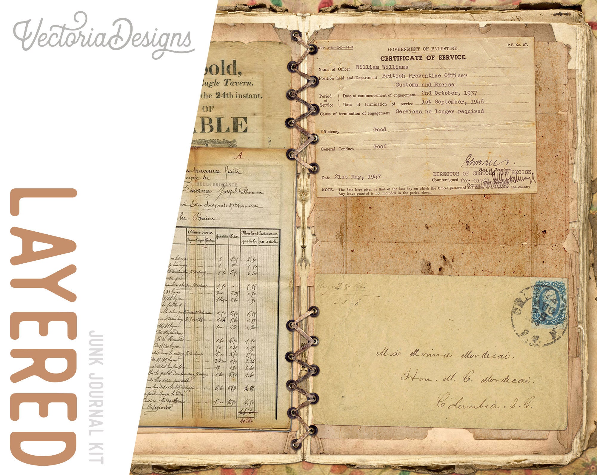 Layered Junk Journal Kit, Printable Junk Journal, Digital Journal Kit ...