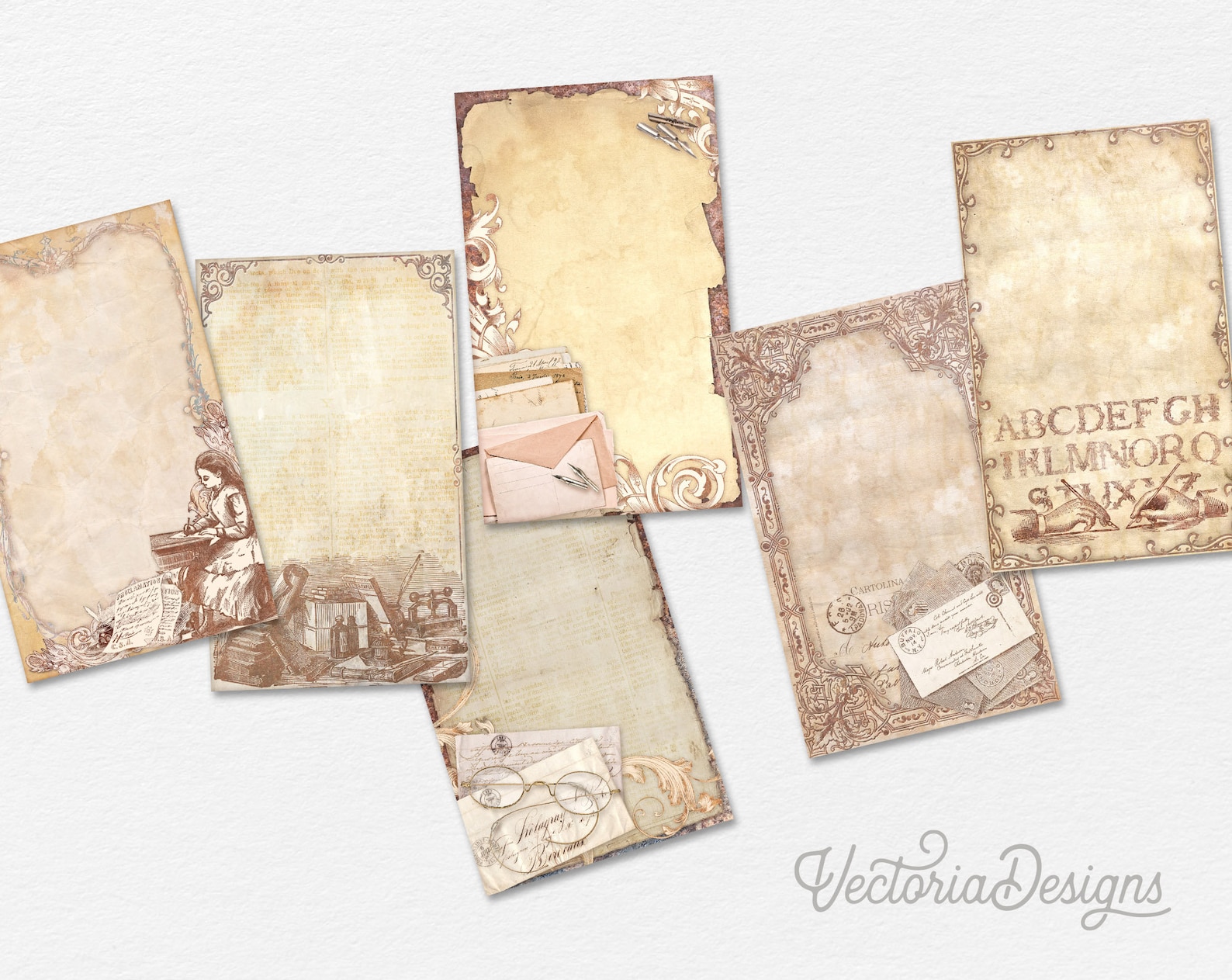 Postcards File Folders Kit, Printable File Folders, Mini File Folders ...