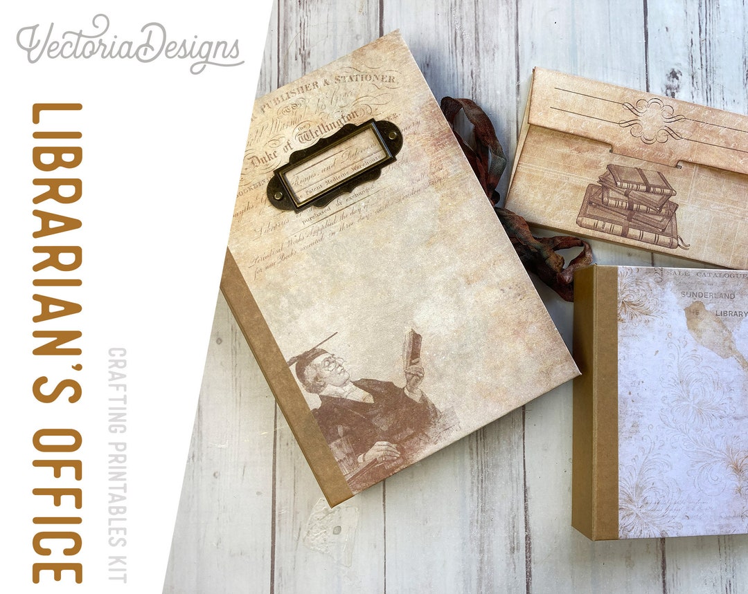 Librarian's Office Crafting Printables Kit, Printable Junk Journal Kit ...