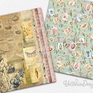 My Little Garden Paper Pack, Printable Paper Pack, Digital Paper ...