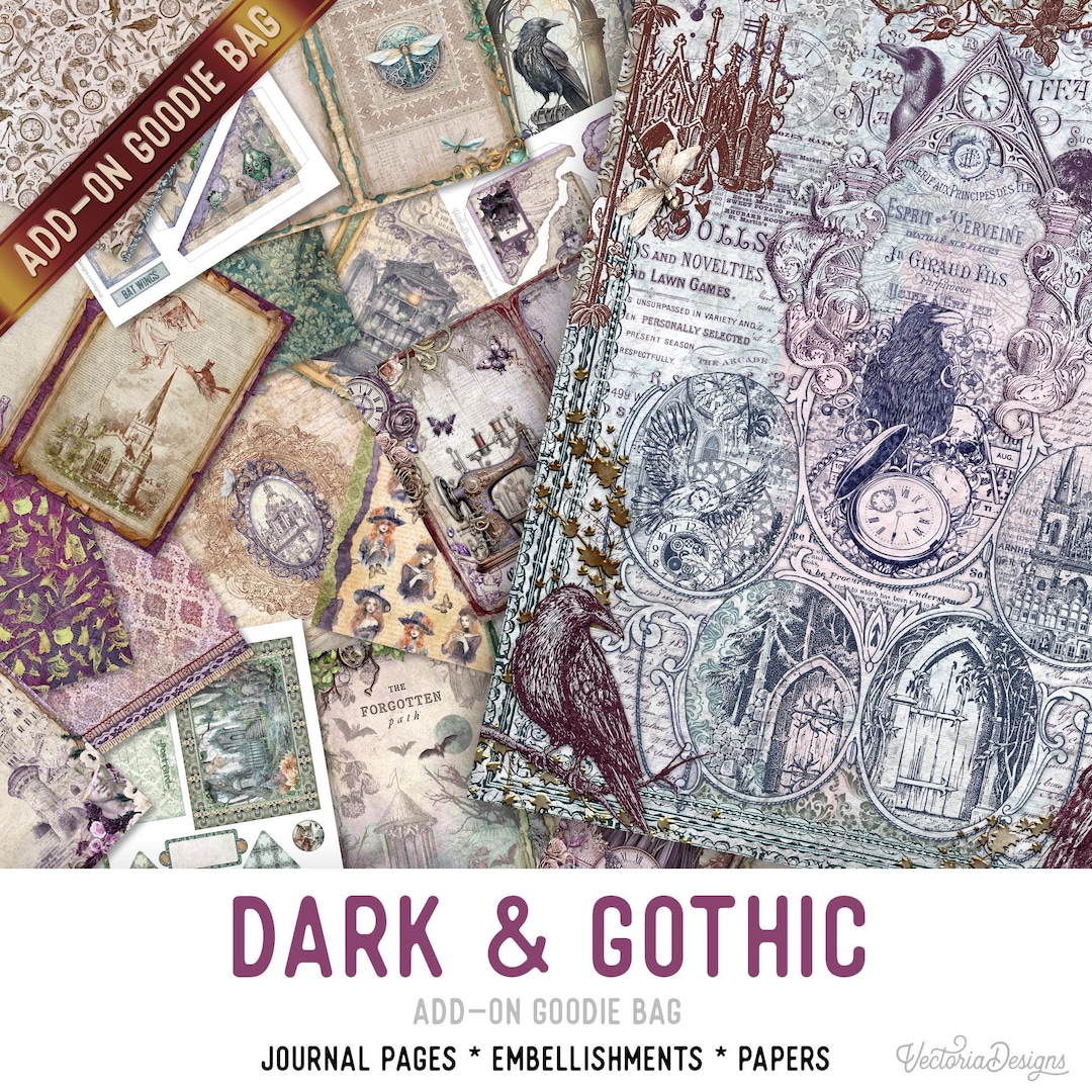 Dark & Gothic Goodie Bag, Junk Journal Pages, Papers, Junk Journal ...