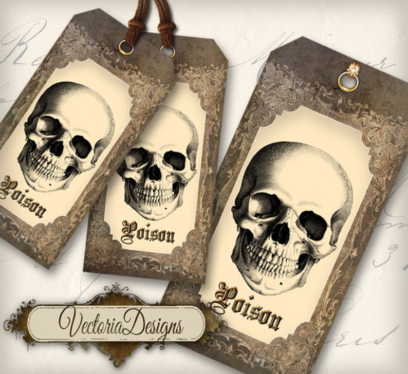 Halloween Labels Skull Labels Halloween Poison Labels - Etsy