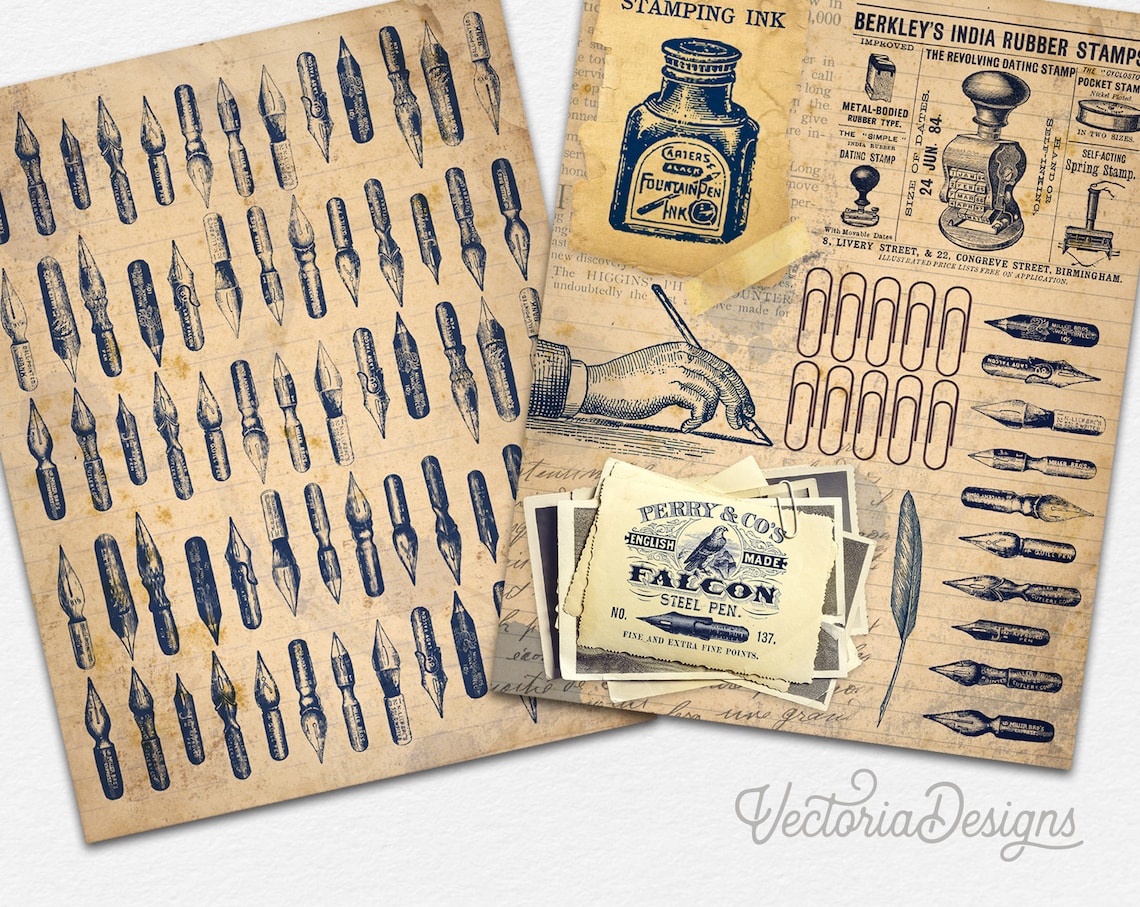Vintage Office Paper Pack Printable Paper Pack Office - Etsy