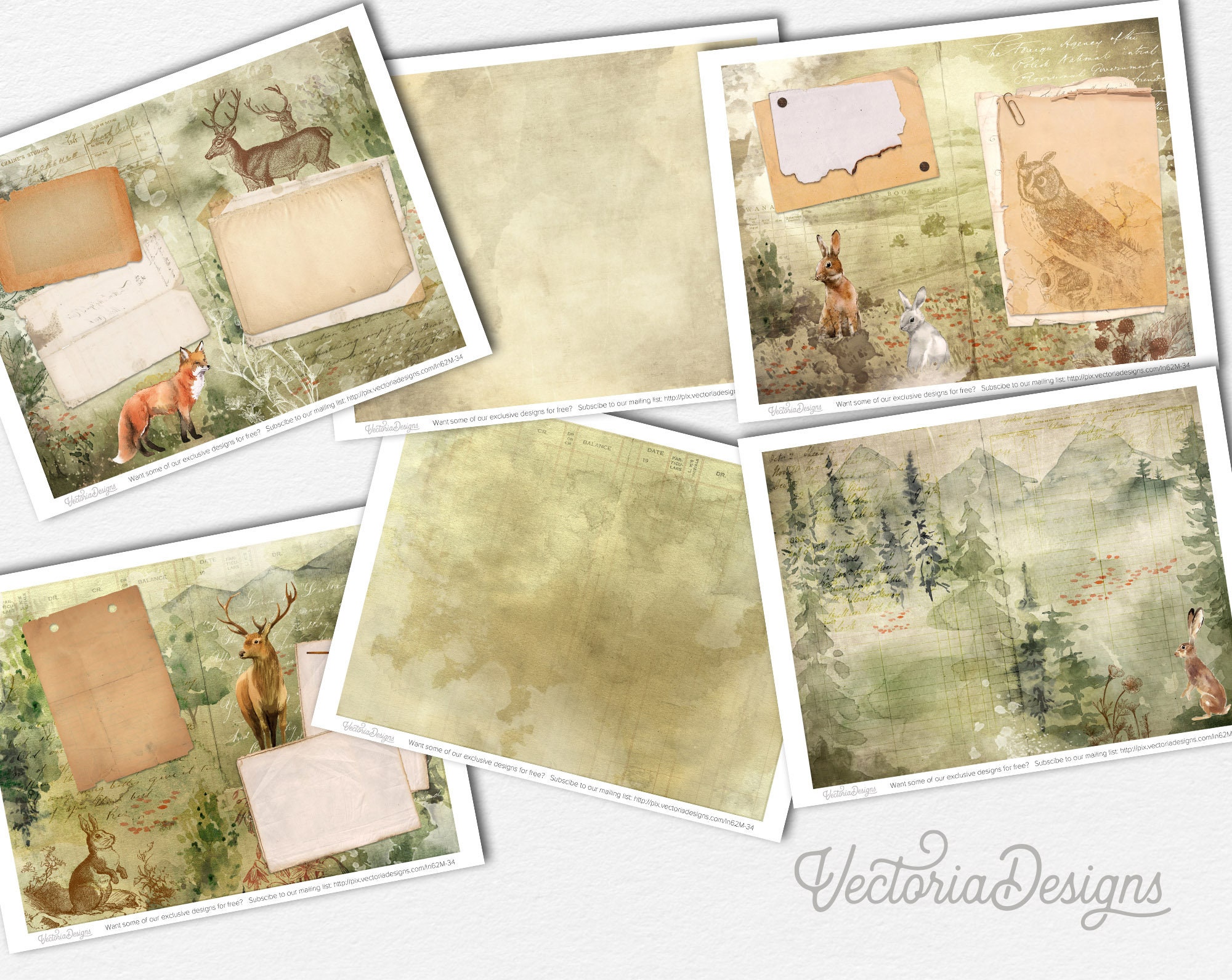 Scrapbooking Journals Papercraft Woodland Animals Journal Ephemera Junk ...