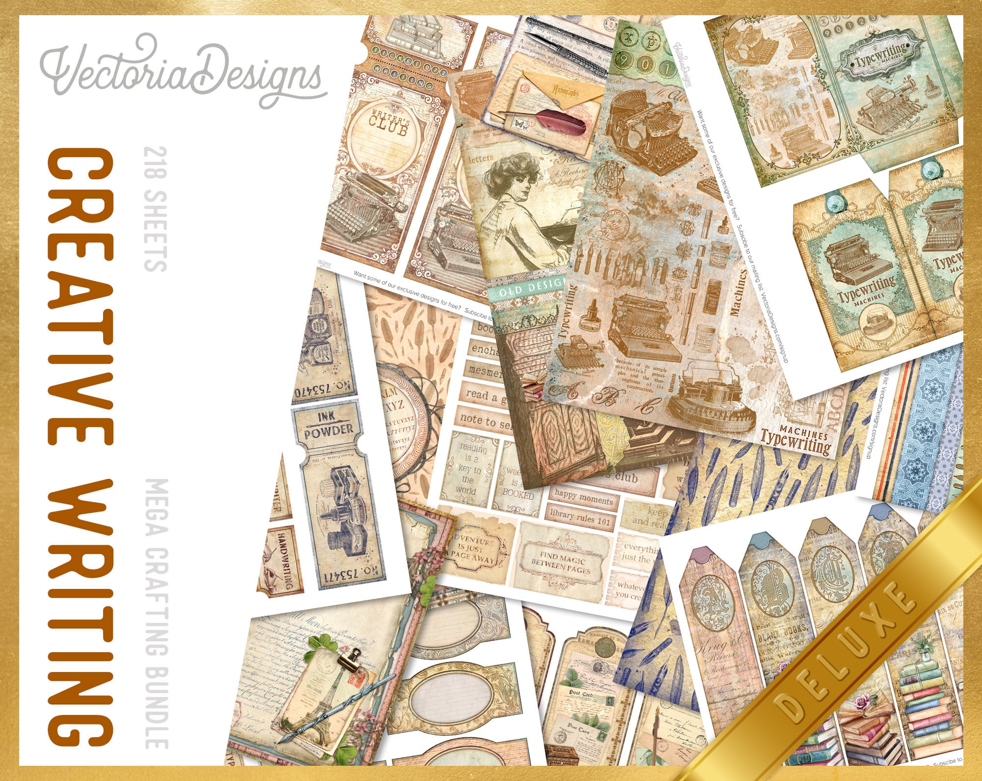 Creative Writing DELUXE MEGA Crafting Bundle, Writer, Vintage Books ...