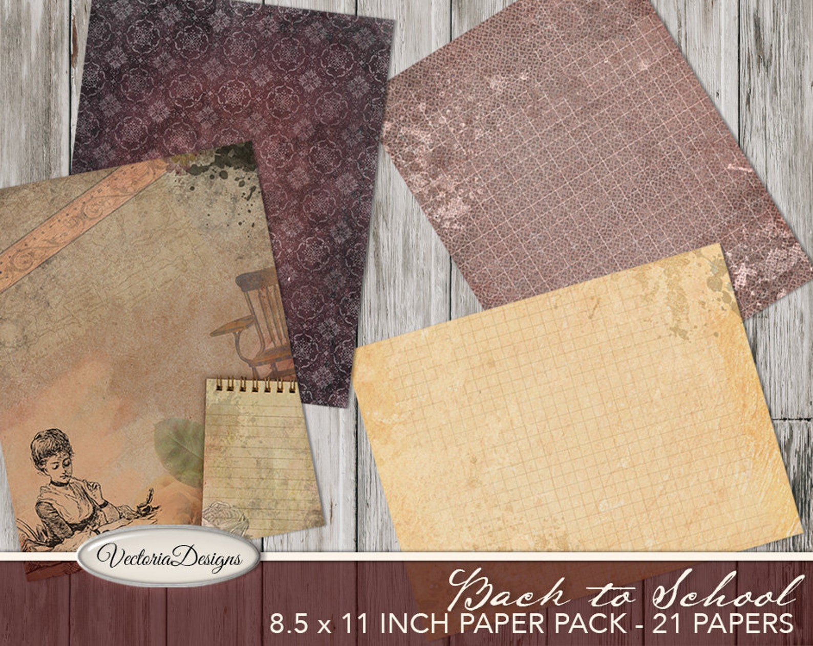 Back to School Paper Pack Printable Paper Pack Back to | Etsy