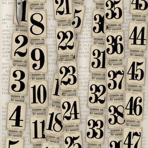 Vintage Tickets Strips, Vintage Numbers, Tickets Imprimbles, Ephemera ...