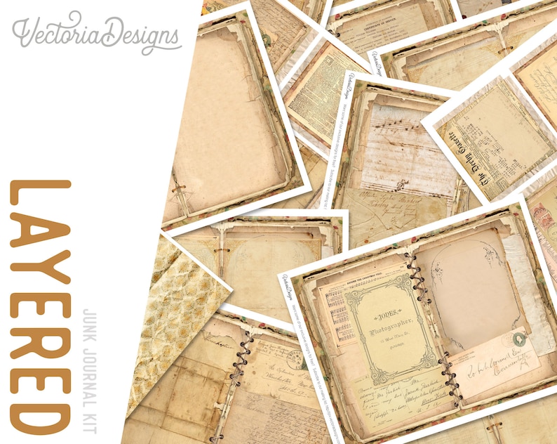 Layered Junk Journal Kit Printable Junk Journal Digital - Etsy