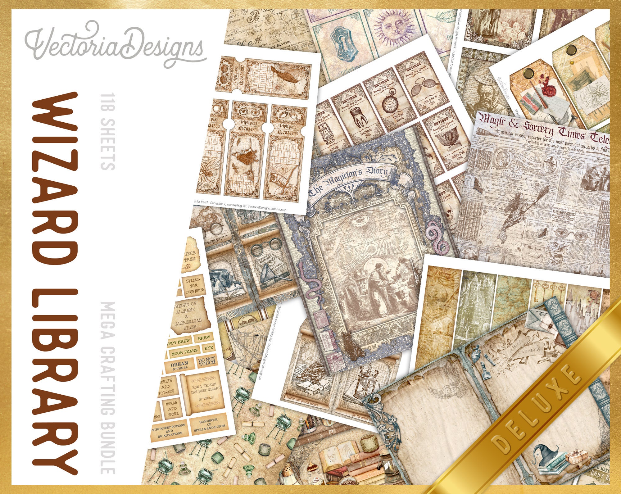 Wizard Library DELUXE MEGA Crafting Bundle, Wizard Printables ...