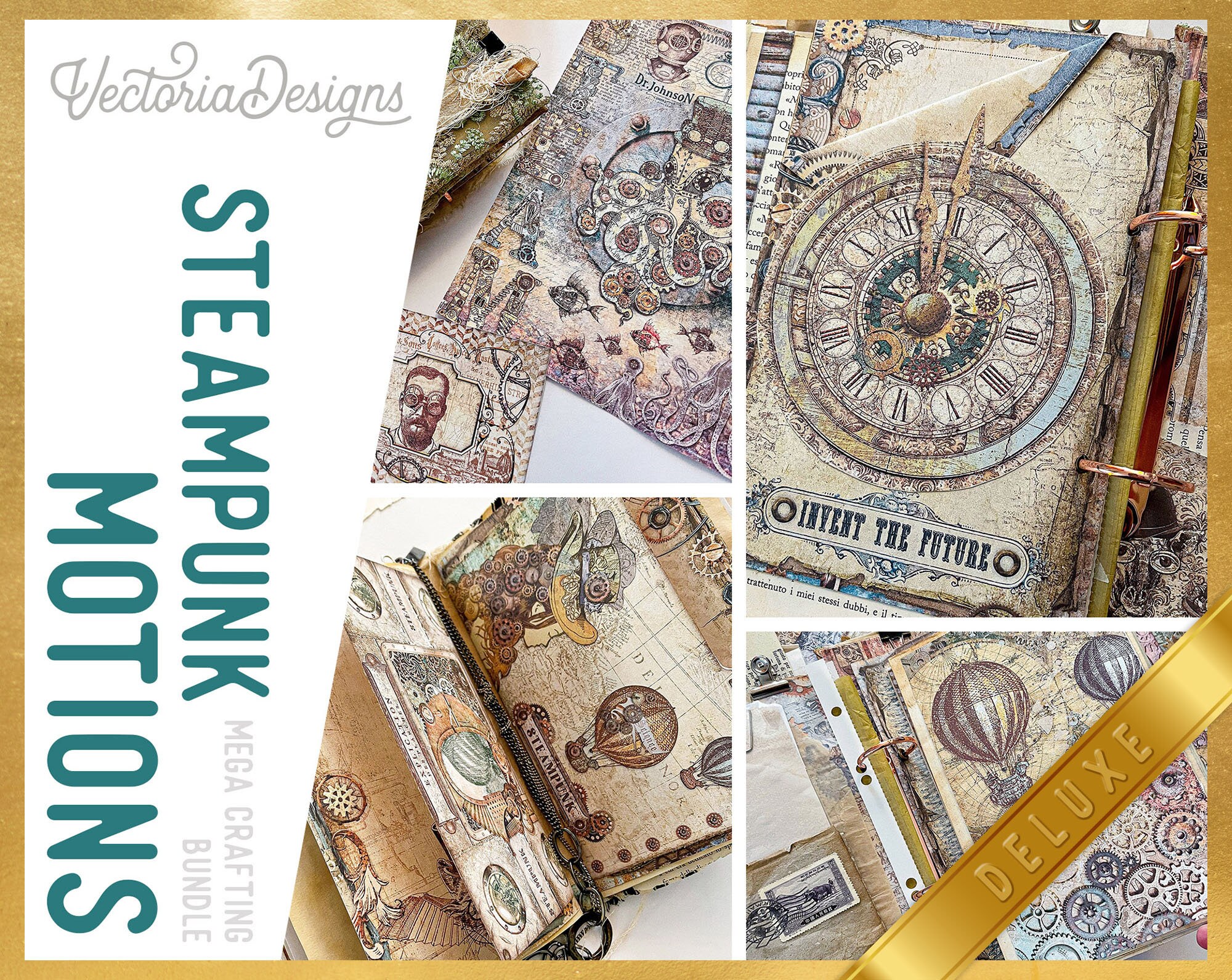 Steampunk Motions MEGA Crafting Bundle, Steampunk Printables, Printable ...